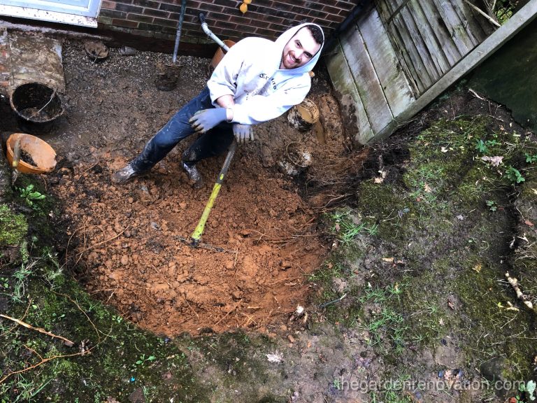 Weekend 5 – Digging for the first retaining wall – The Garden Renovation