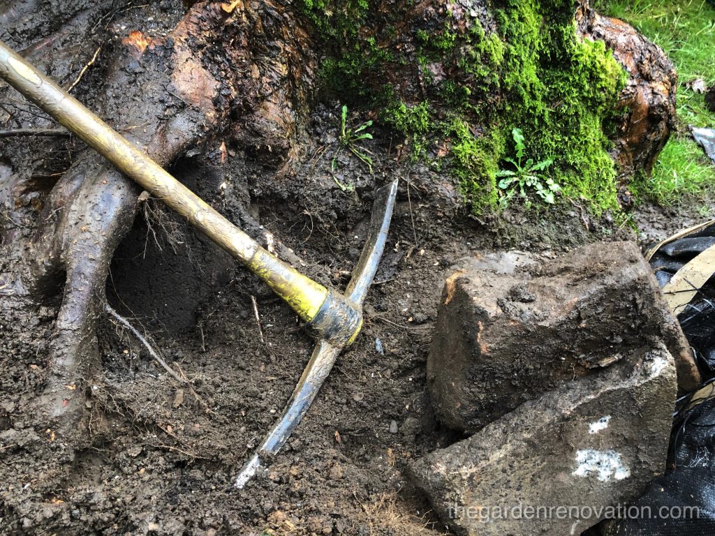Weekend 5 – Digging for the first retaining wall – The Garden Renovation